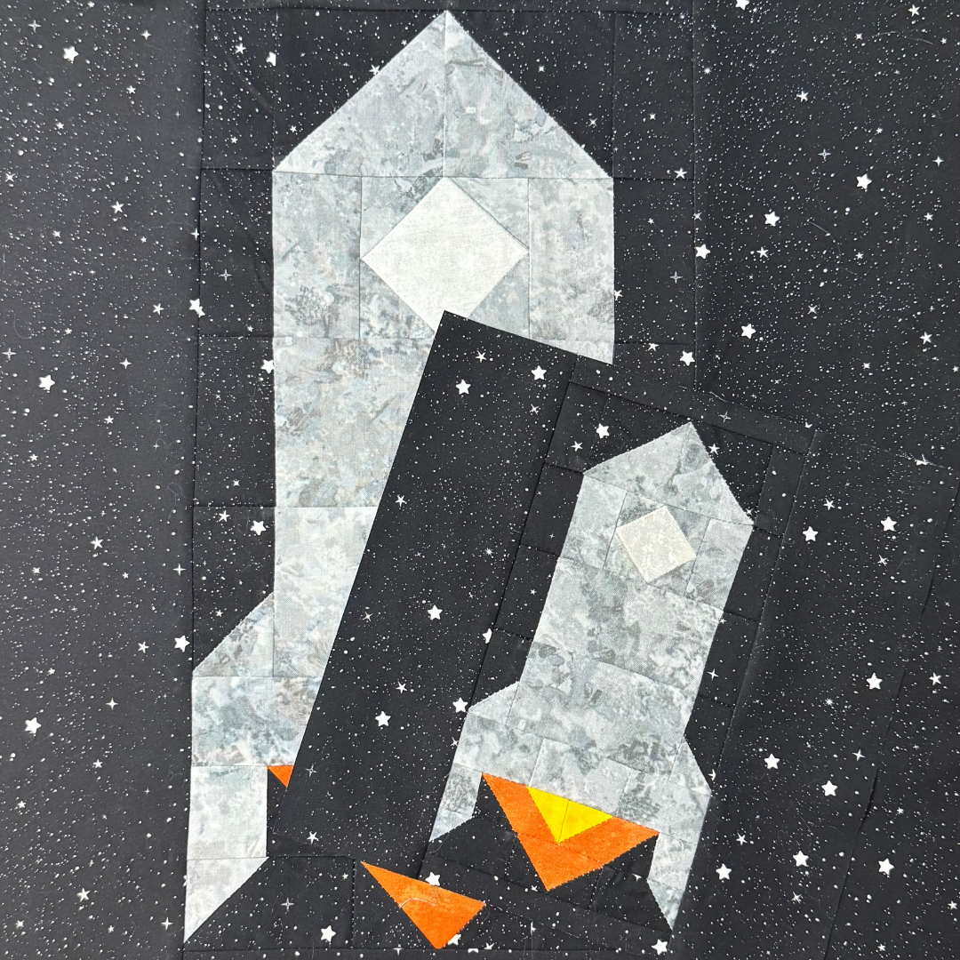 Rocket Block in 2 sizes 9 inch and 18 inch - PDF Pattern – Quiltoni