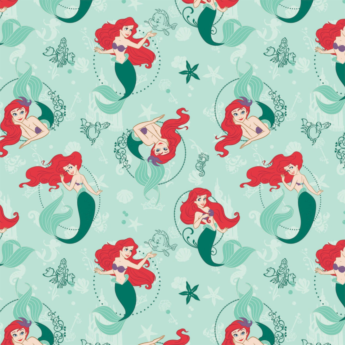 Ariel - The Little Mermaid Fabric, Camelot – Quiltoni