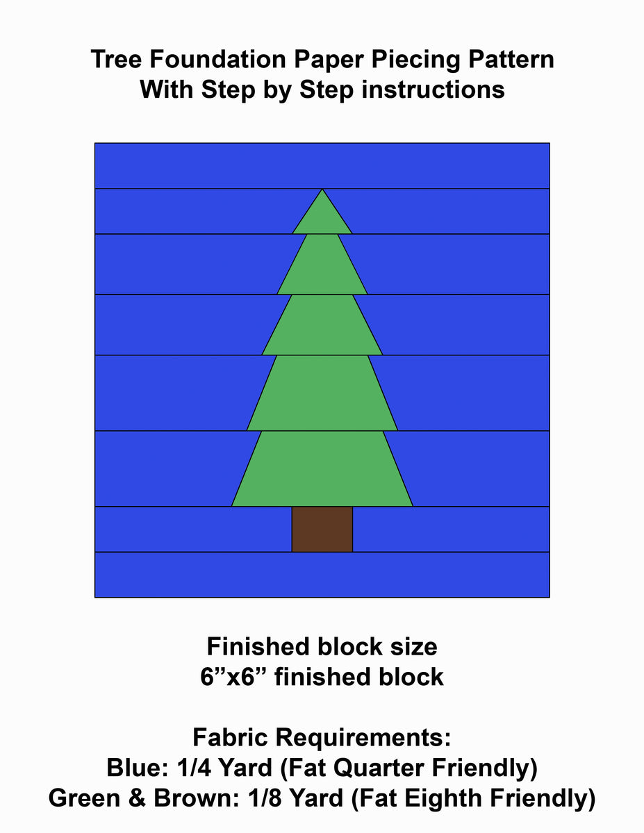 Tree Foundation Paper Piecing Pattern PDF – Quiltoni